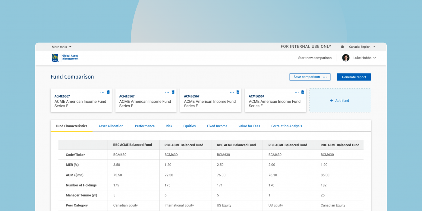 RBC GAM – Fund Comparison Tool – Frederick 'Yomi